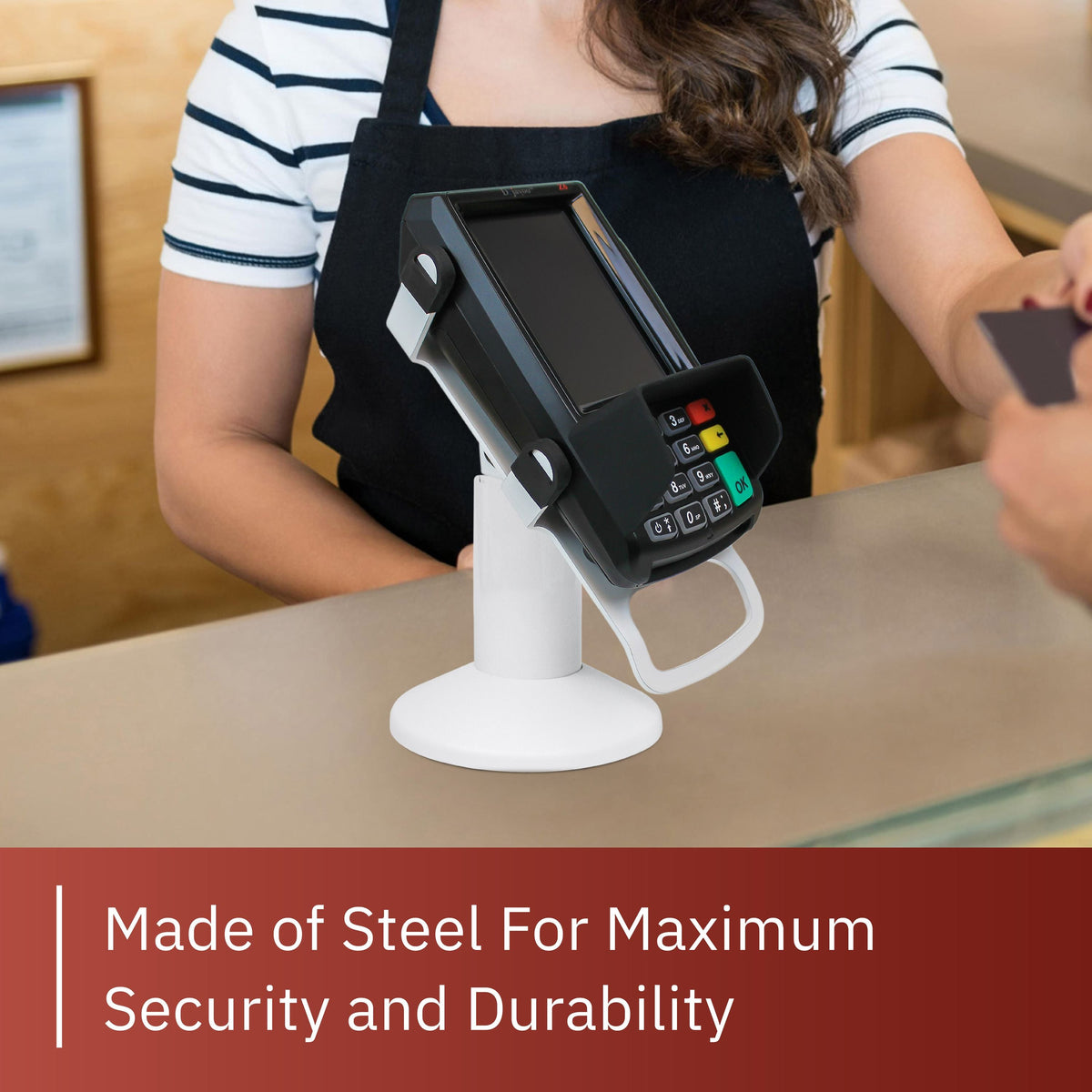 Castles VEGA3000 PIN Pad Low Swivel Stand (White)