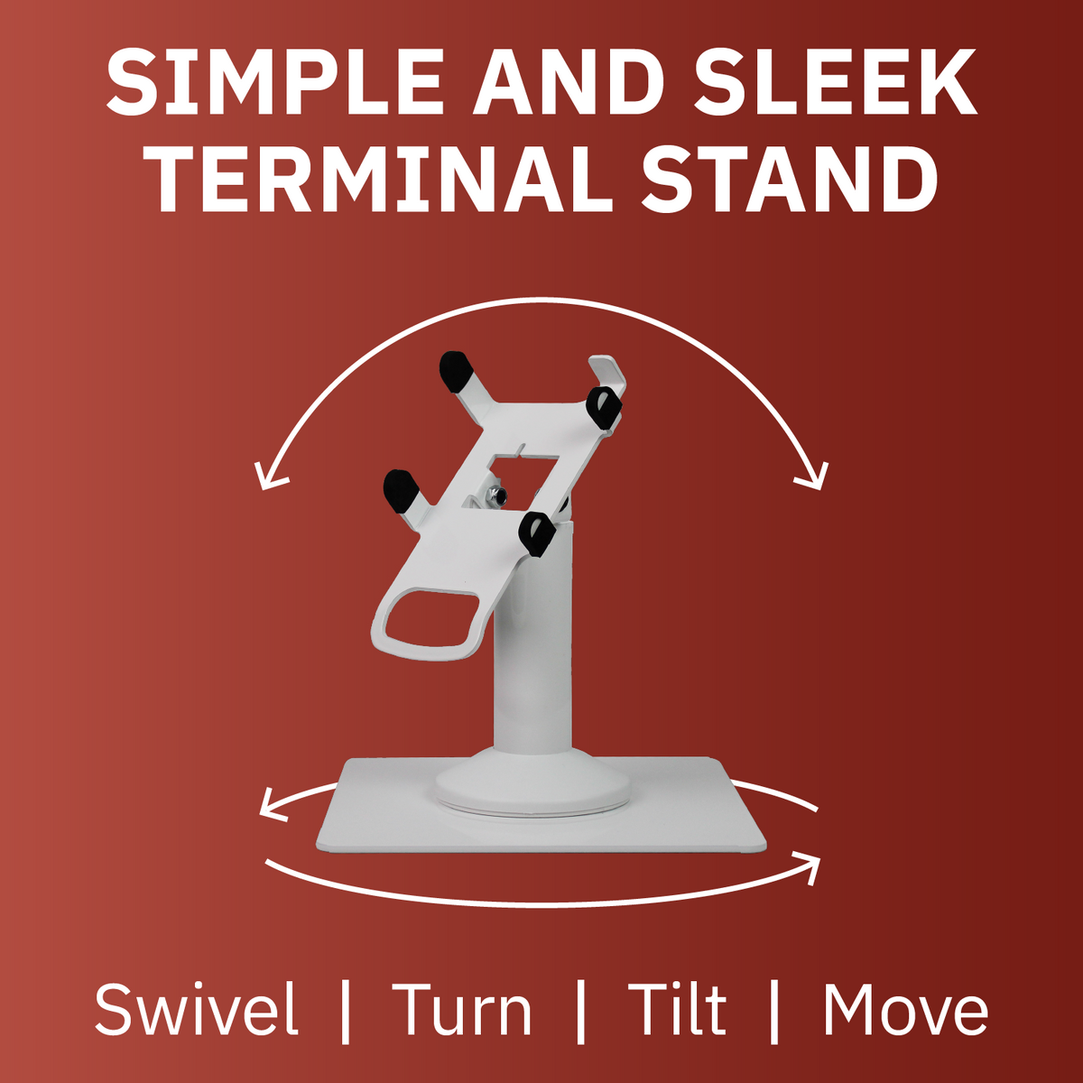 Castles VEGA3000 PIN Pad Freestanding Swivel and Tilt Stand (White)