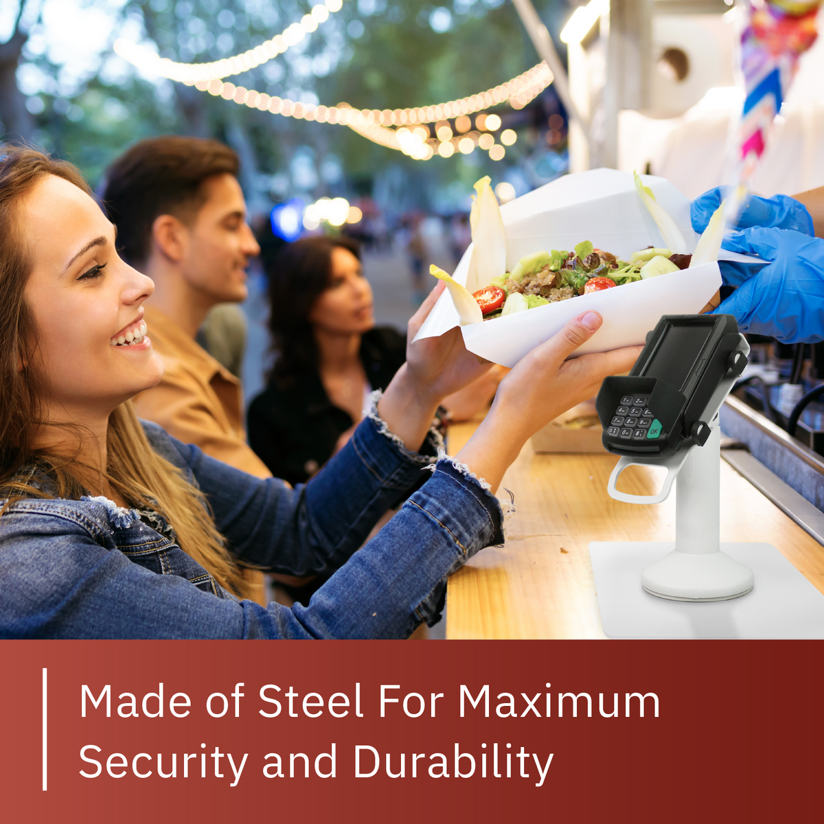 Castles VEGA3000 PIN Pad Freestanding Swivel and Tilt Stand (White)