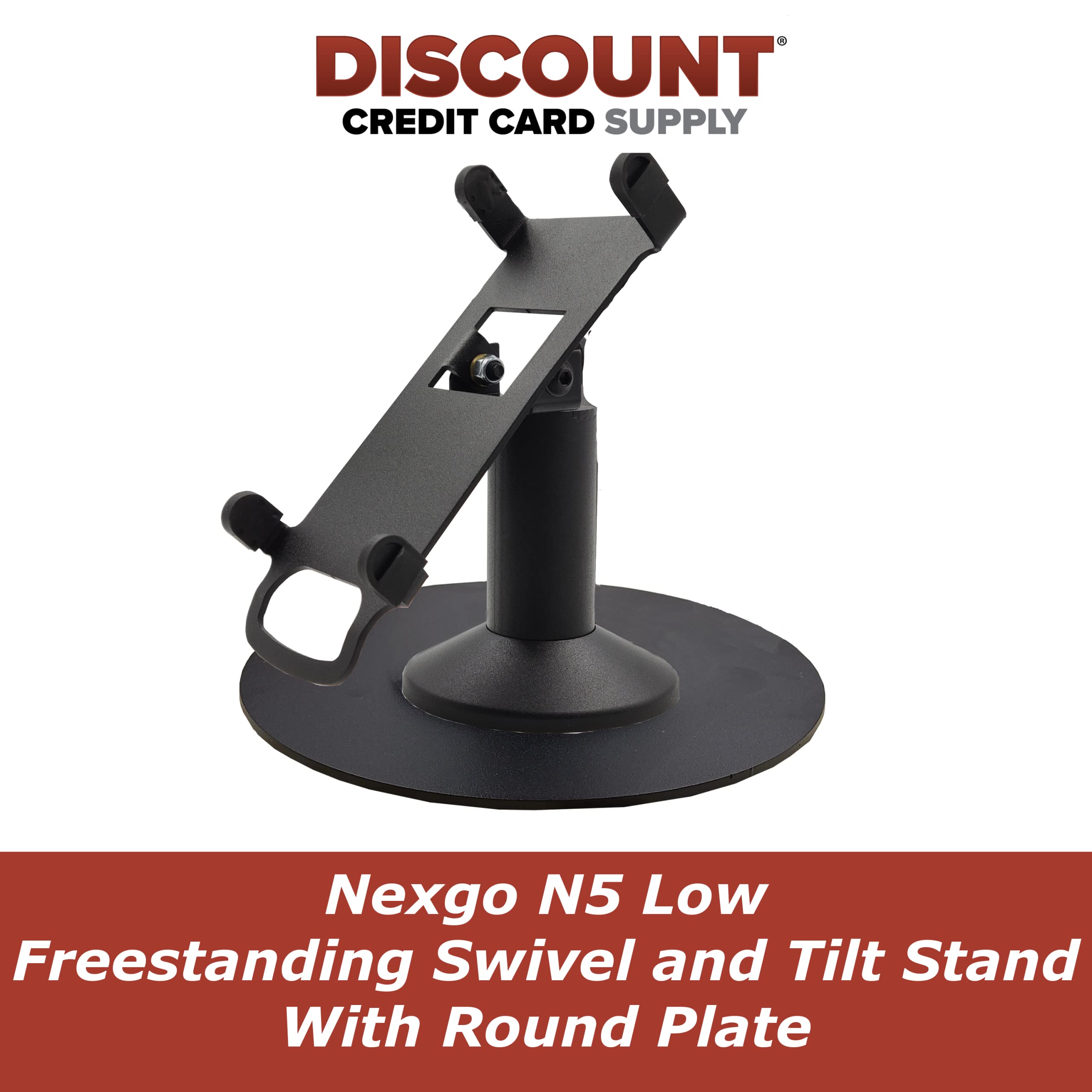 Nexgo N5 Low Profile Freestanding Swivel and Tilt Stand with Round Pla