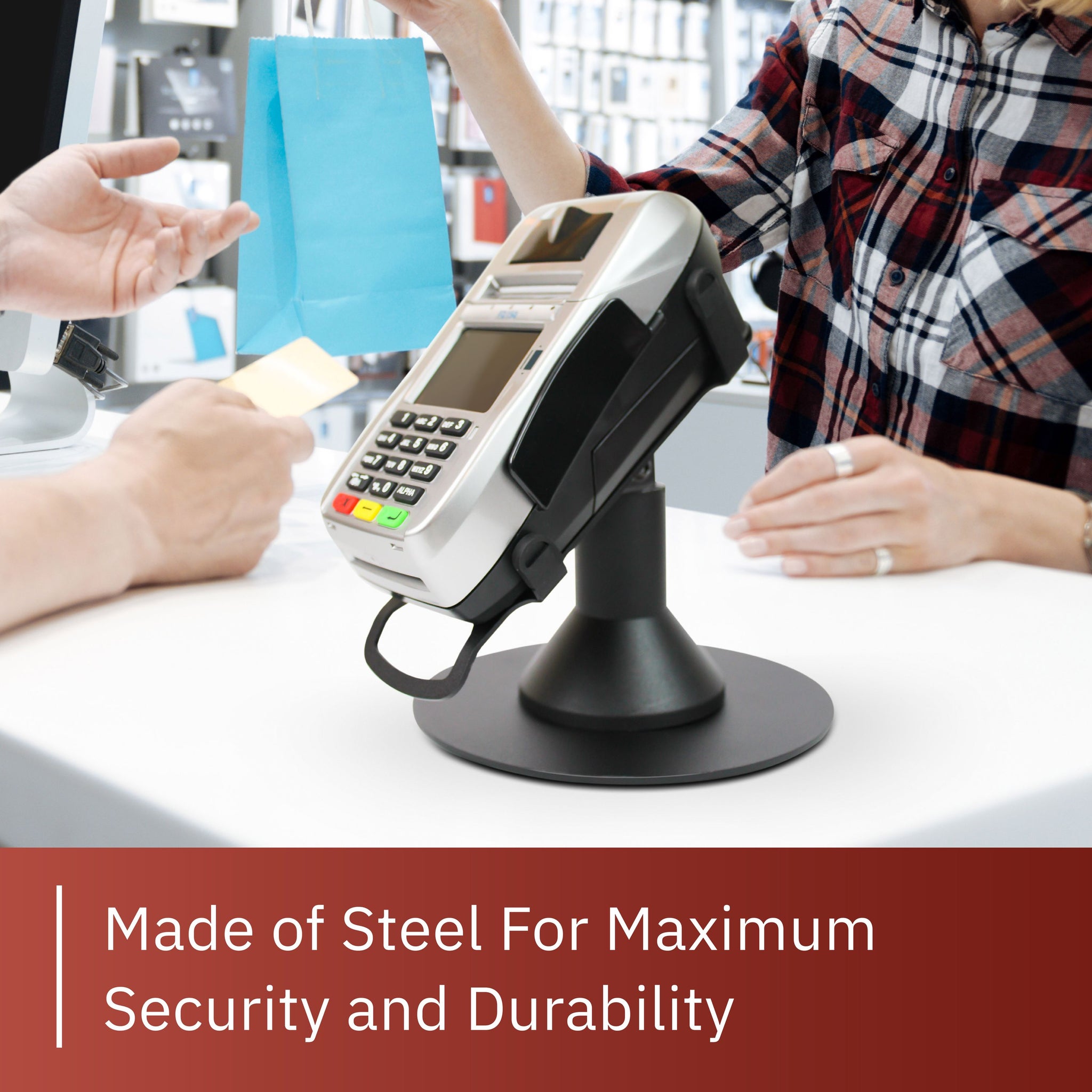 First Data FD150 Low Freestanding Swivel Stand with Round Plate