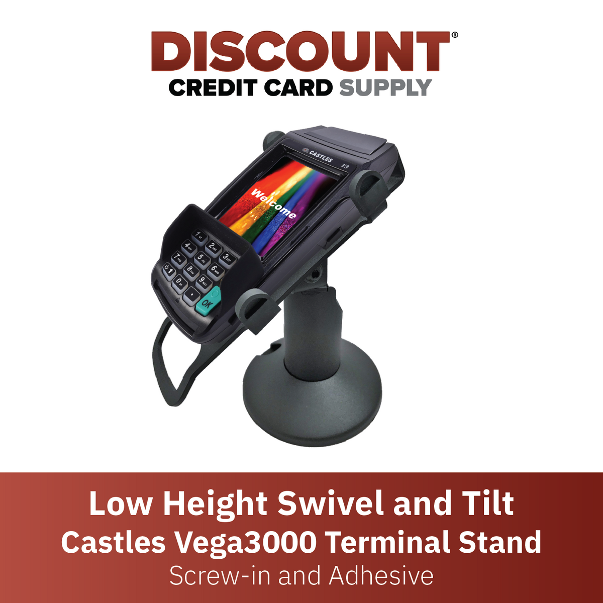 Castles VEGA3000 Countertop Low Swivel and Tilt Stand