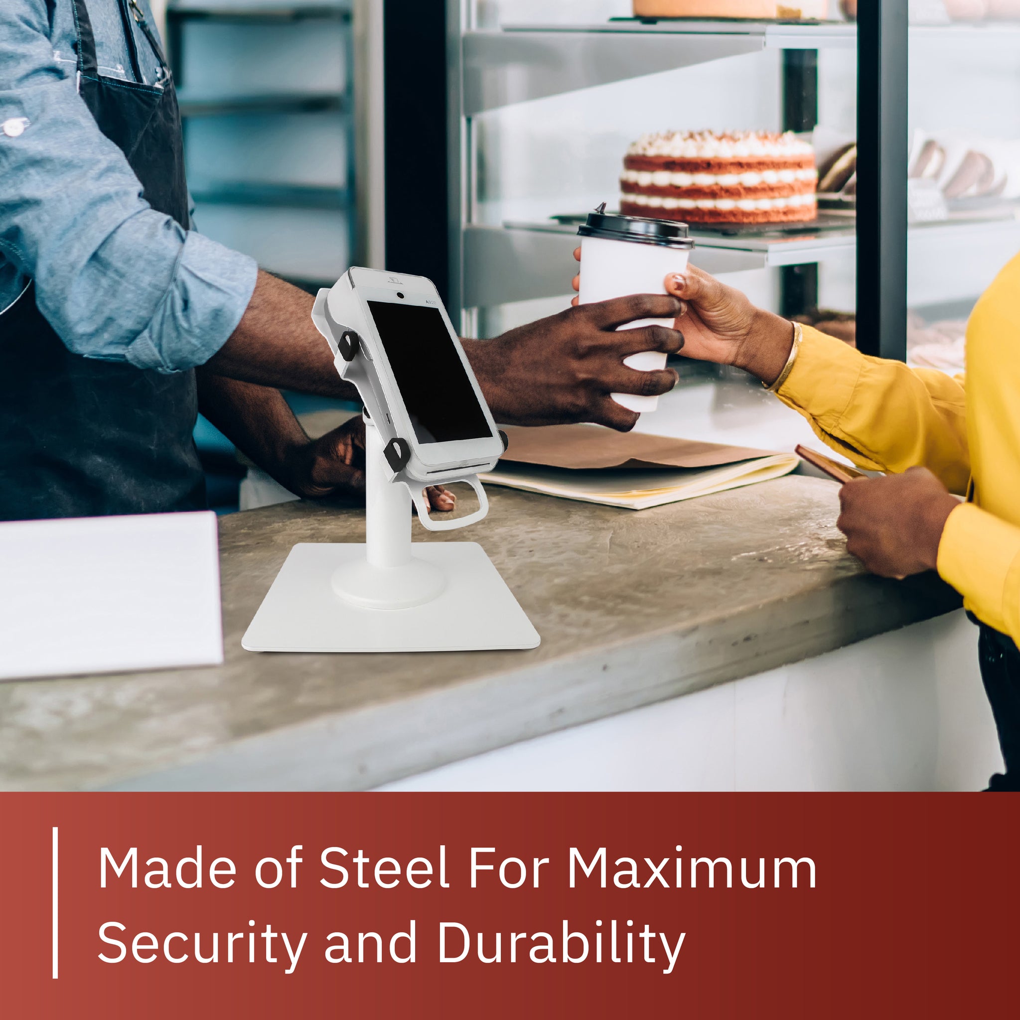 PAX A920 / PAX A920 Pro Freestanding Swivel and Tilt Stand (White)